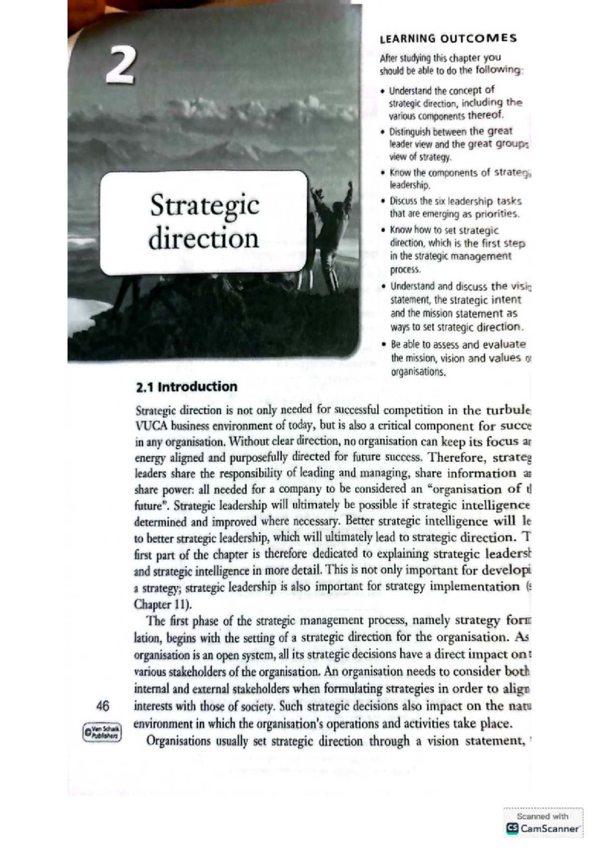 Strategic Leadership and Direction: Vision, Mission, and Values ...
