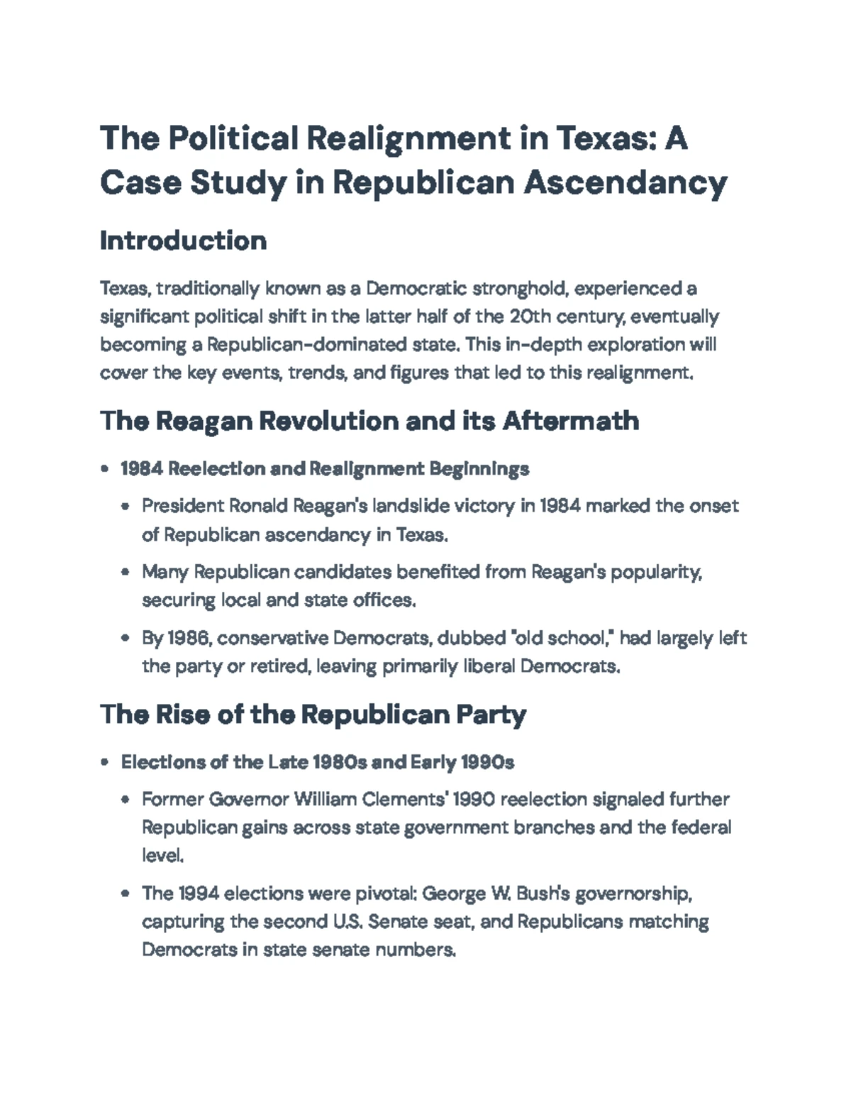 Political Evolution in Texas: From Early Parties to Modern Dynamics ...
