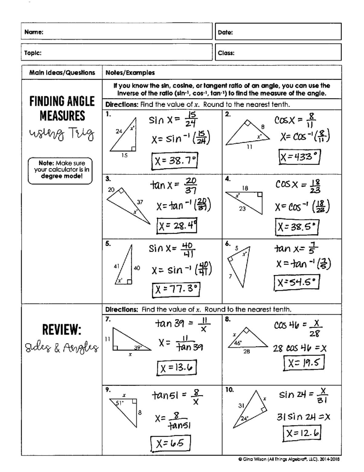 8.4 Geometry Practice Notes for Tests and EOC Preparation - Studocu