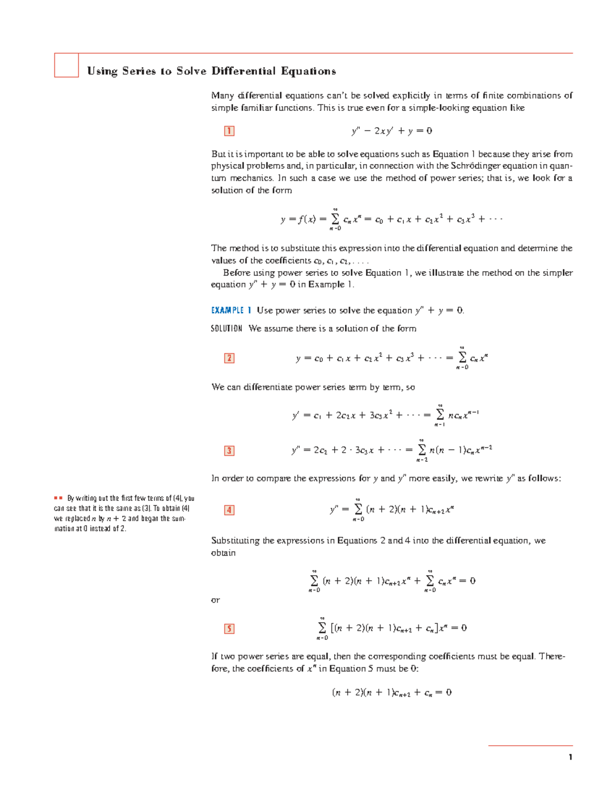 Using Series to Solve Differential Equations (Course Code: 3c3) - Studocu