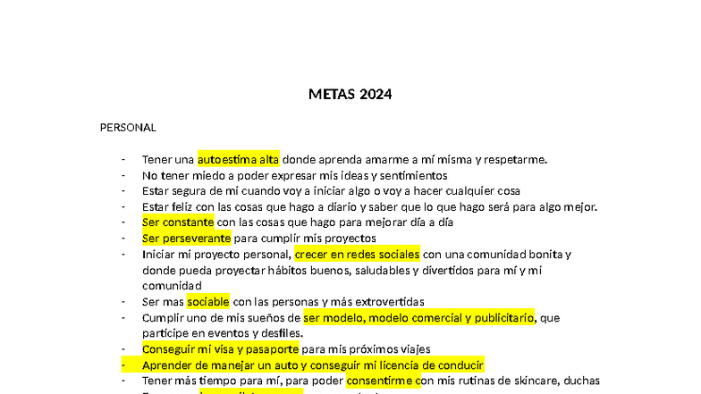 Metas 2024: Apuntes para el Desarrollo Personal y Profesional - Studocu