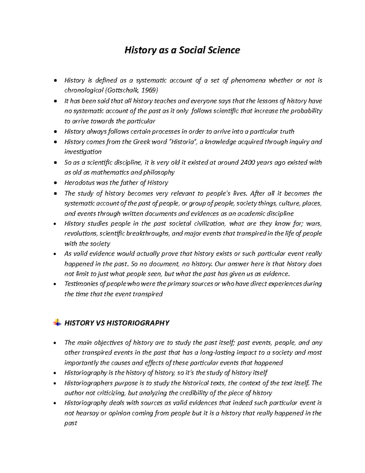 SOC101: Understanding History as a Social Science and Its Methods - Studocu