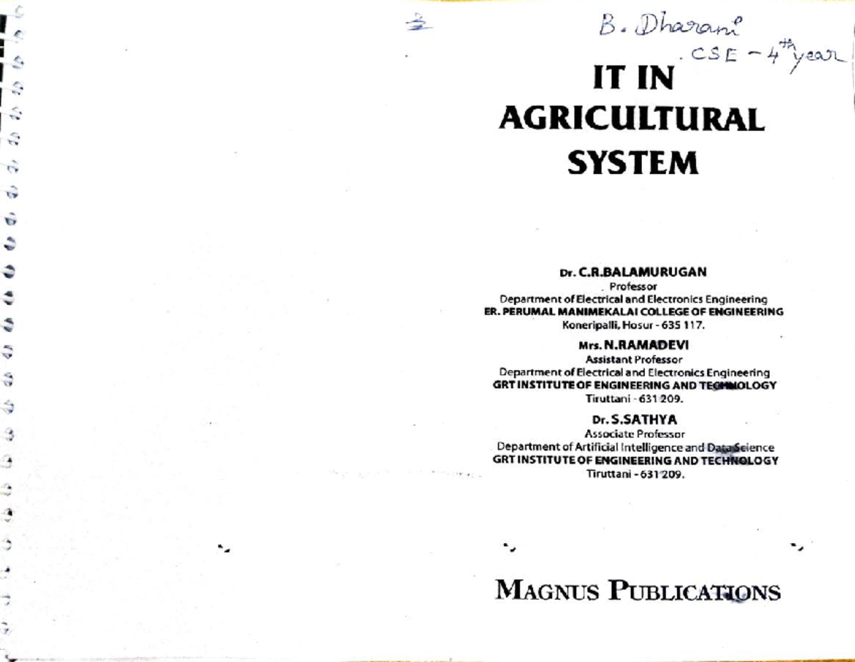 IT in Agricultural Systems: Precision Farming and Management Techniques ...