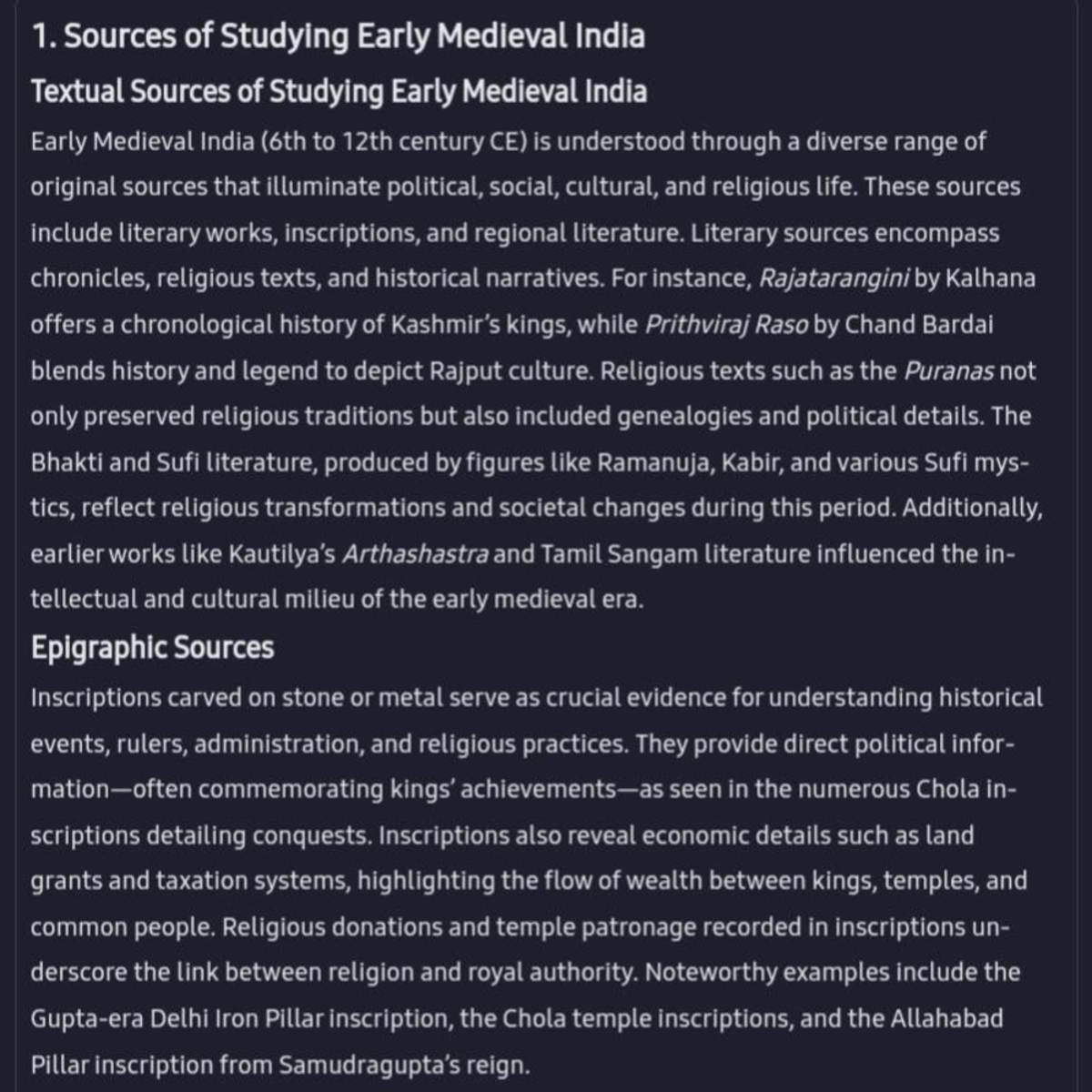 Early Medieval India (HIST 101): Sources & Interpretations Overview ...
