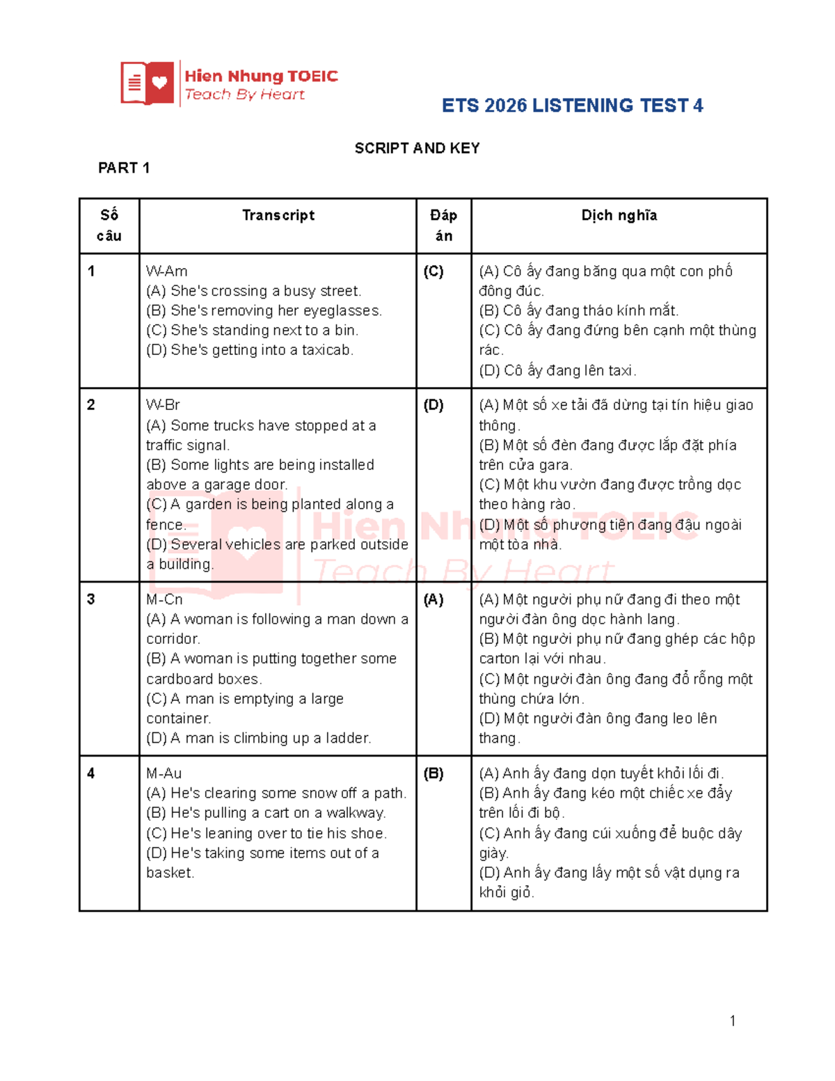 ETS 2026 Listening Test 4: Script and Answer Key - Studocu