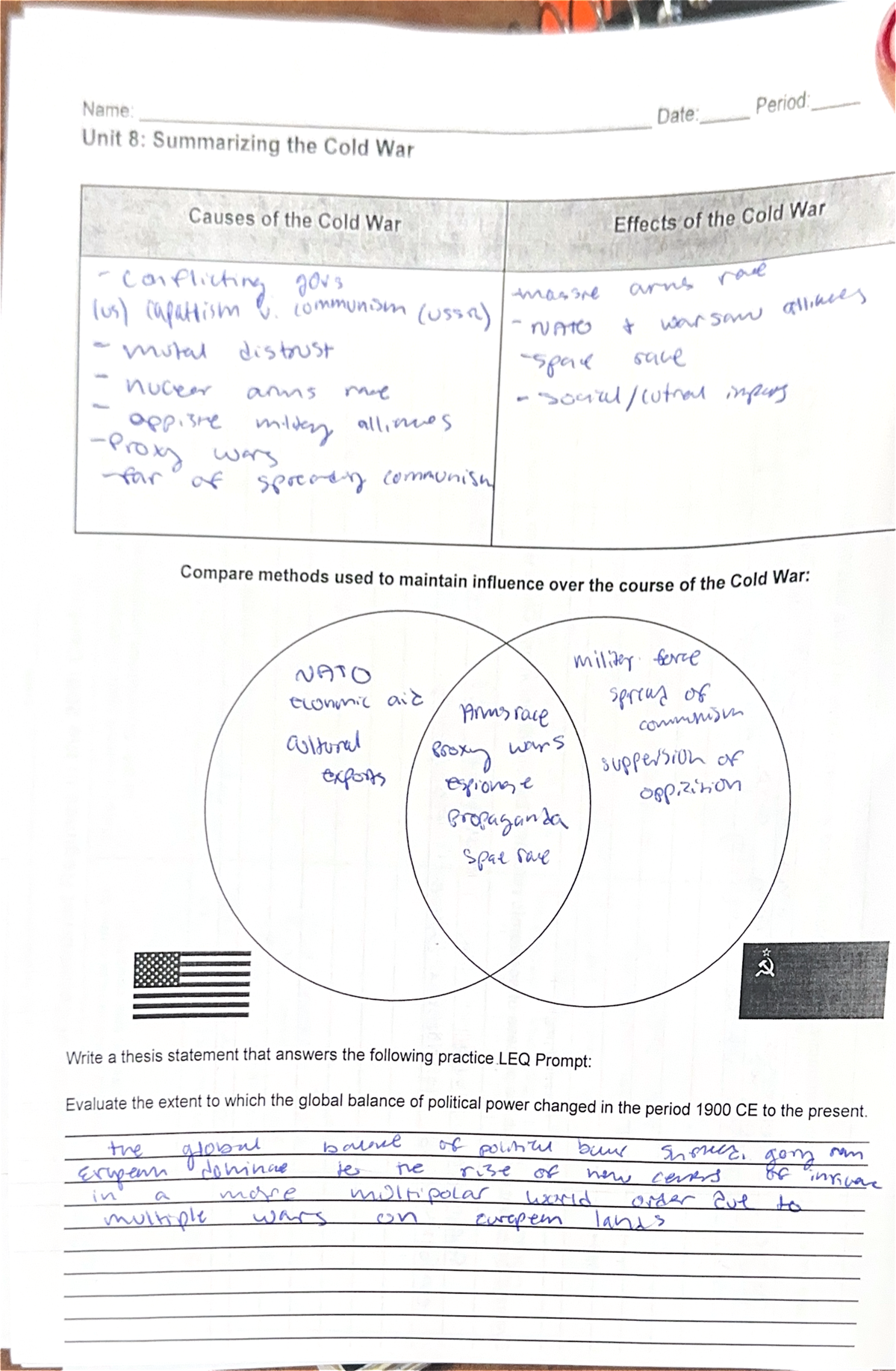 Unit 8 Cold War Summary: Causes, Effects & Political Changes - Studocu