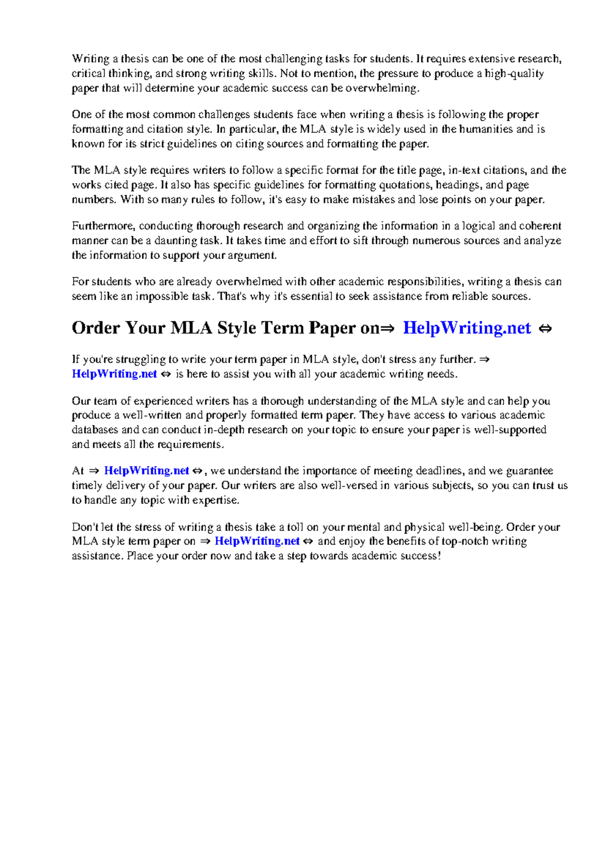 Term paper mla style - Writing a thesis can be one of the most ...
