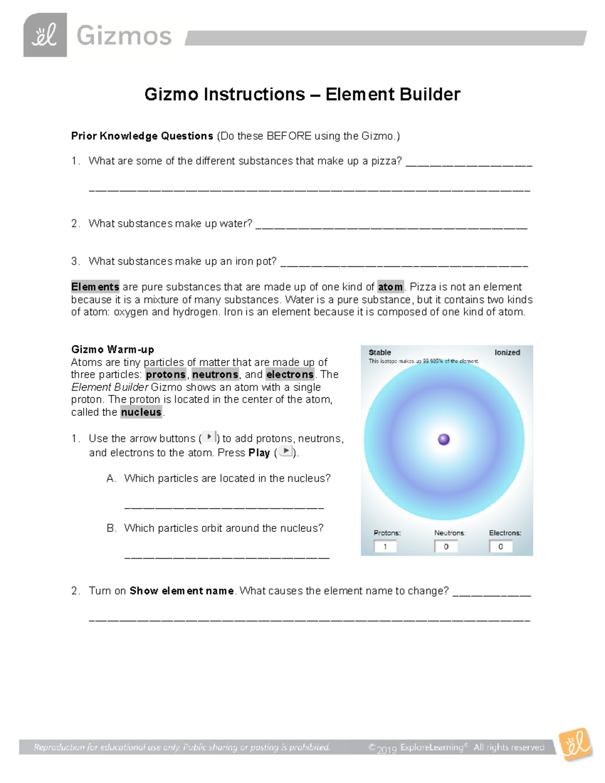 BIO100 - Lab 2 - Gizmo Instructions - Gizmo Instructions – Element ...