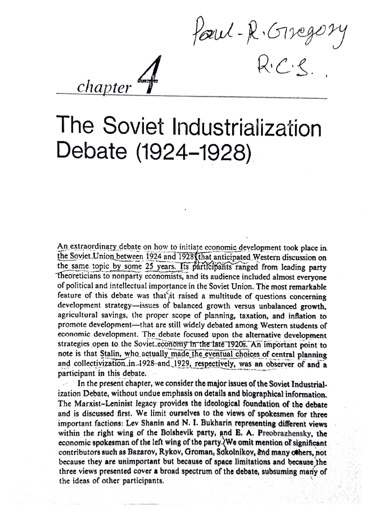 Gregory-stuart-chapter 4 - Paul. R. Gregory R.C. chapter The Soviet ...