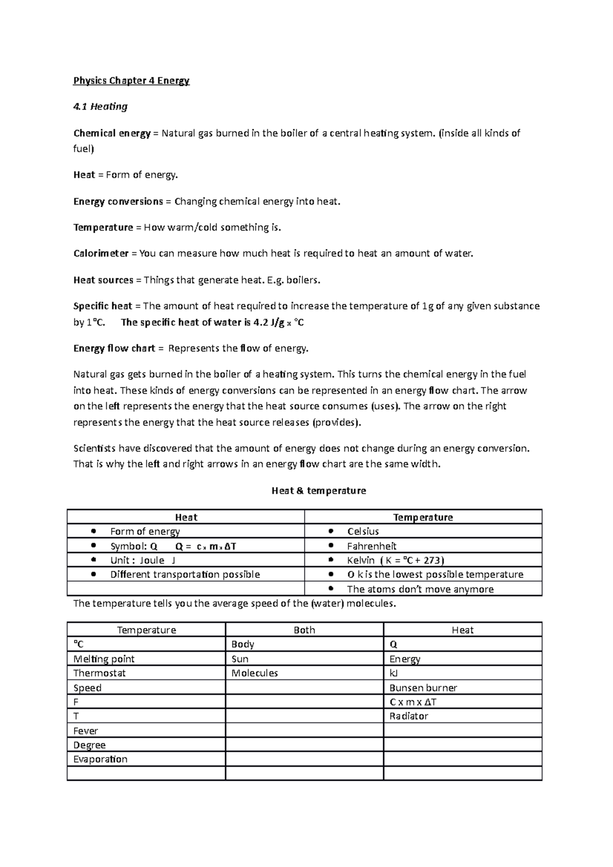 Physics Chapter 4 Energy - Physics Chapter 4 Energy 4 Heating Chemical ...