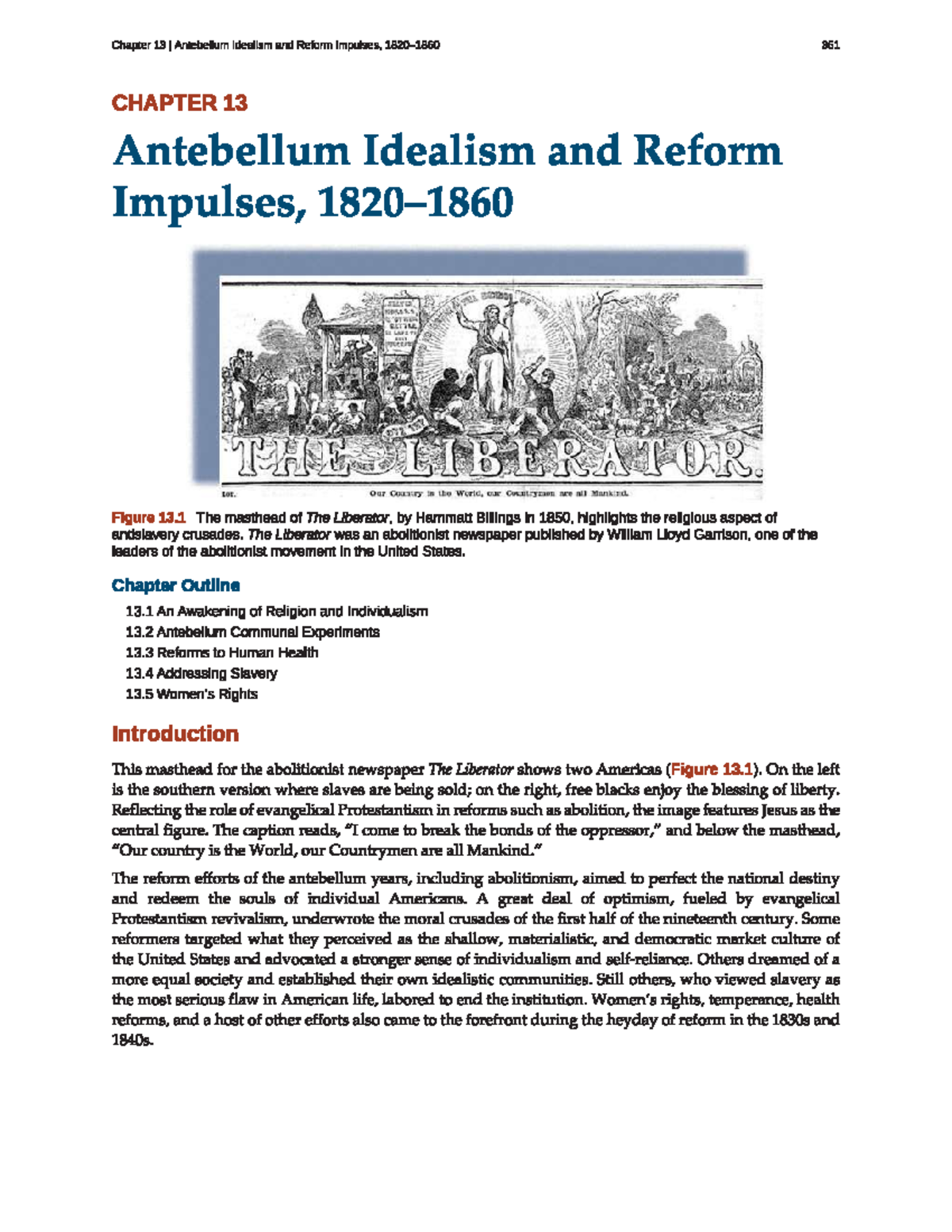 US History Chapter 13 Notes: Antebellum Idealism & Reform Movements ...