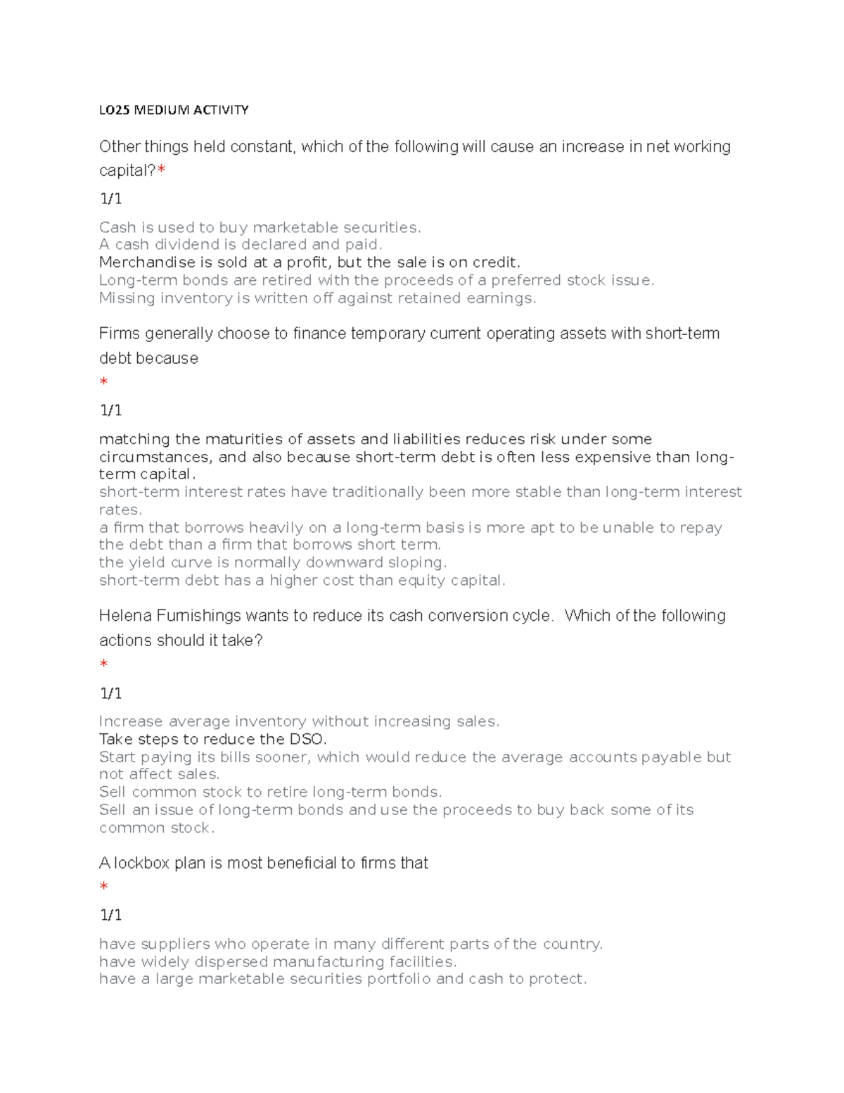 LO25 Medium Activity - LO25 MEDIUM ACTIVITY Other things held constant ...