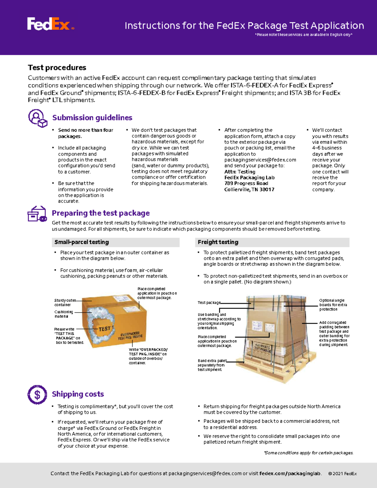 CA EN 2021: FedEx Package Testing Application Instructions - Studocu