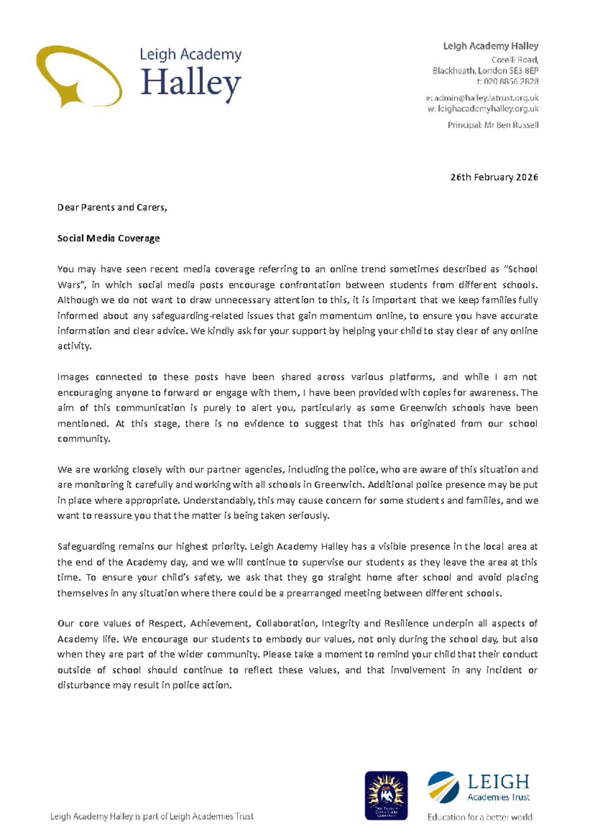LAH Letter: Social Media Coverage Update - 26th Feb 2026 - Studocu