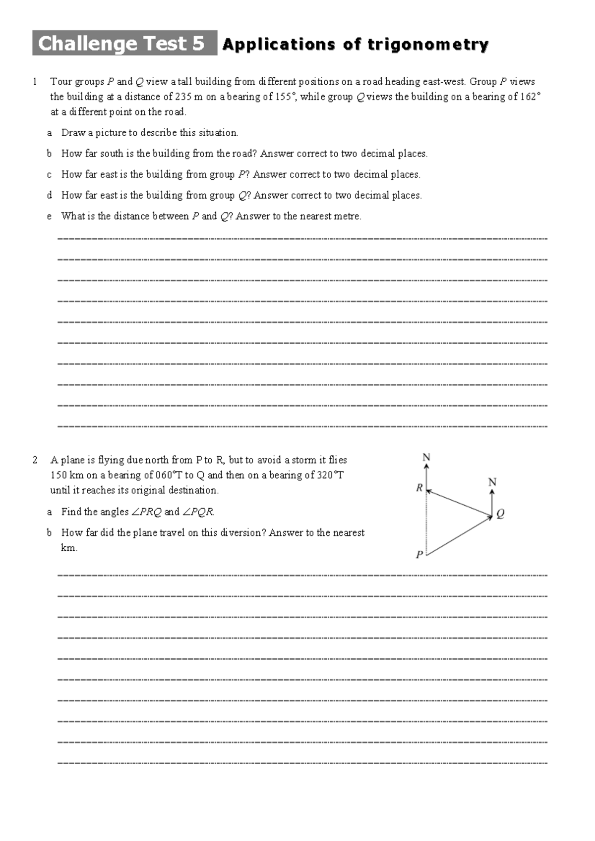 HG2Ch Test 05: Applications of Trigonometry in Real-World Scenarios ...