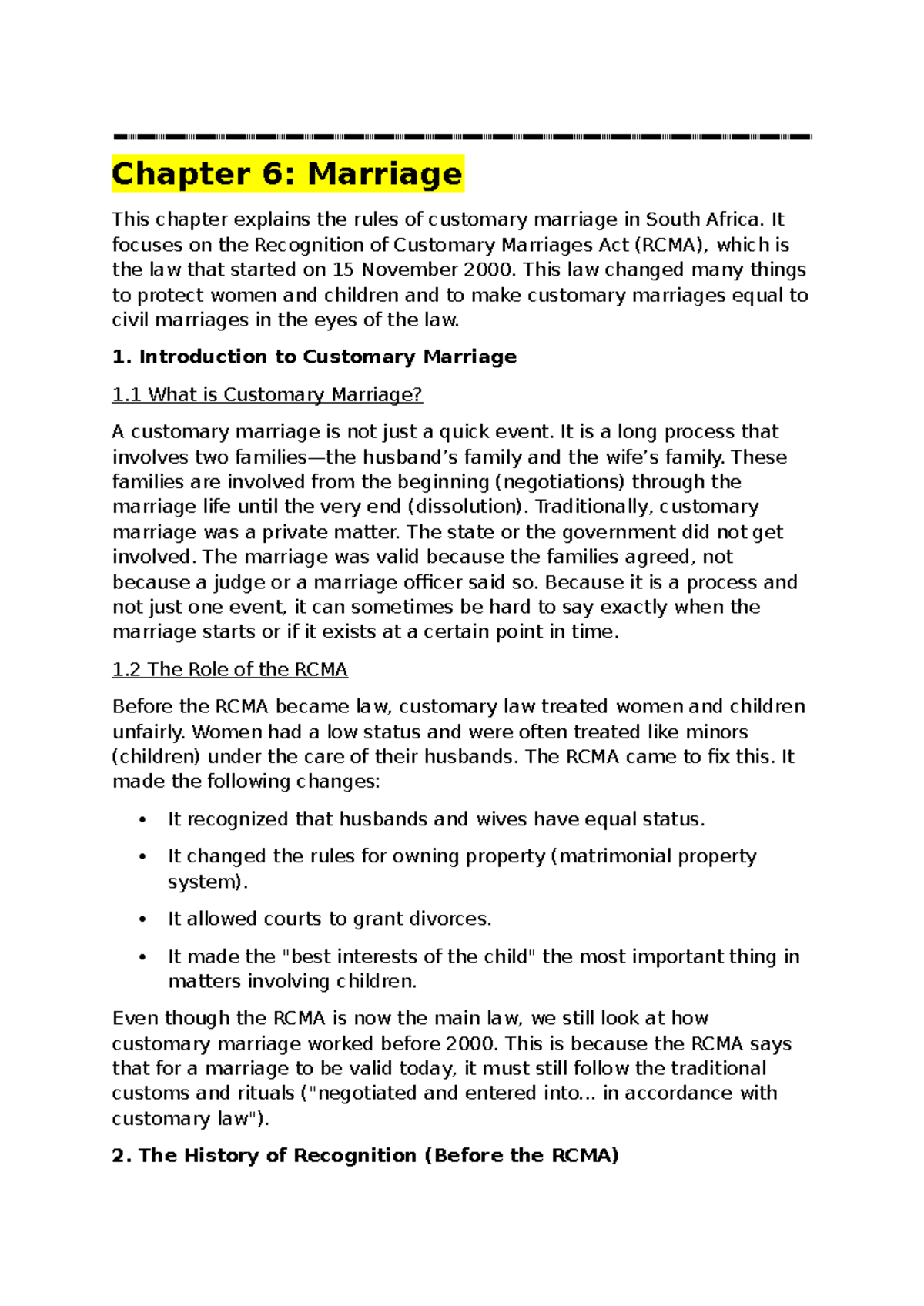 Chapter 6: Customary Marriage in South Africa - Key Insights and RCMA ...