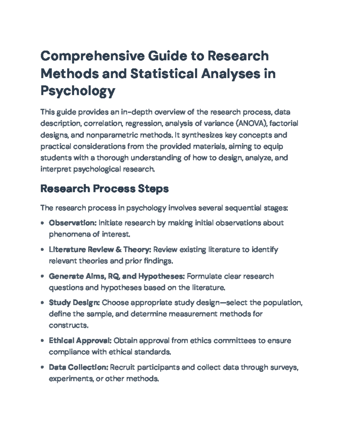 Comprehensive Guide to Research Methods & Stats in Psychology (PSY 101 ...