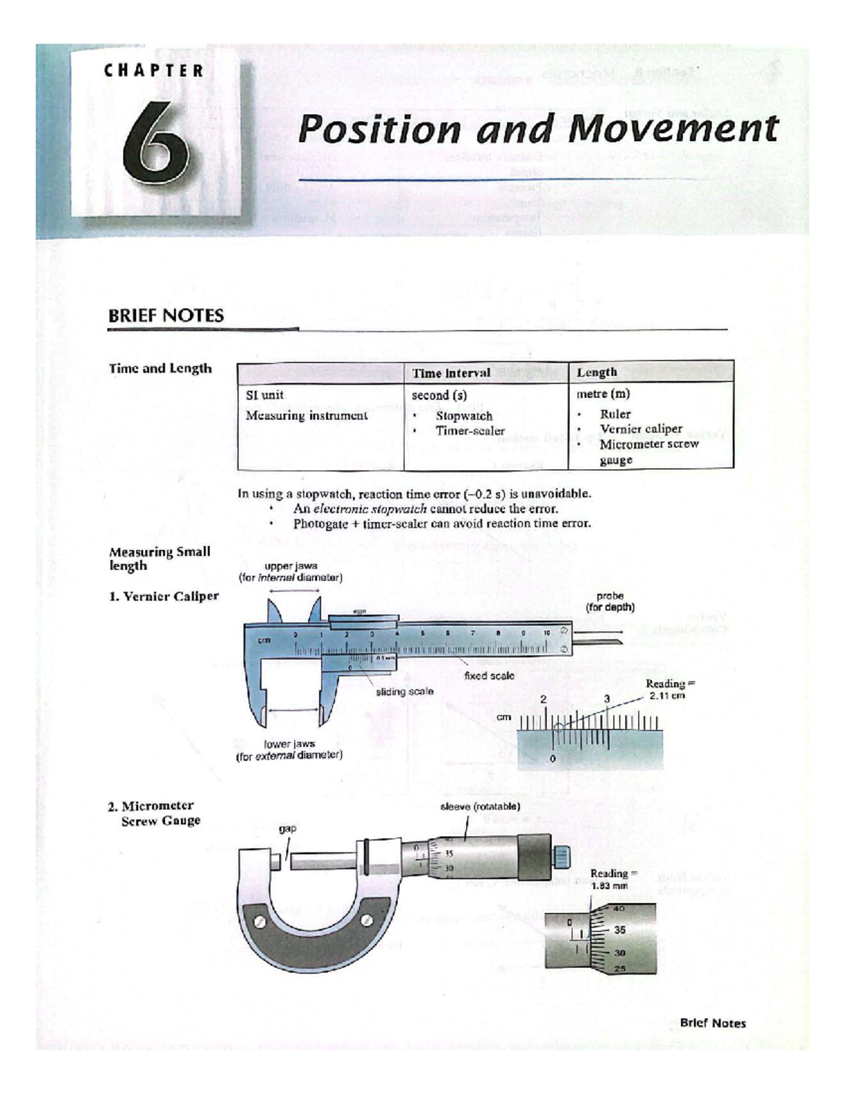 CHAPTER 6 Position and Movement: Key Concepts and Brief Notes - Studocu