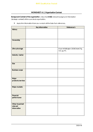Critical Success Factors (CSF) Worksheet 2025 - RMIT Classification ...