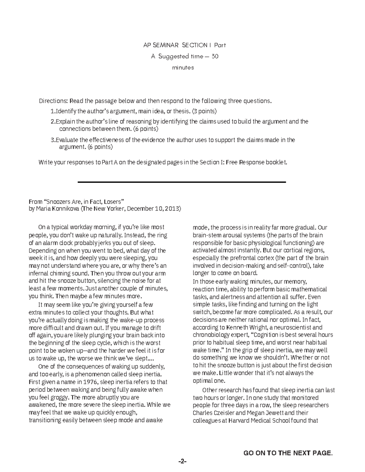 AP SEMINAR SECTION I Part A: Analyzing Sleep Inertia and Social Jetlag ...