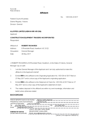 Affidavit-civil-matters College of Law - IN THE COUNTY COURT OF ...