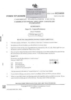 CSEC Social Studies - Sample SBA - Studocu