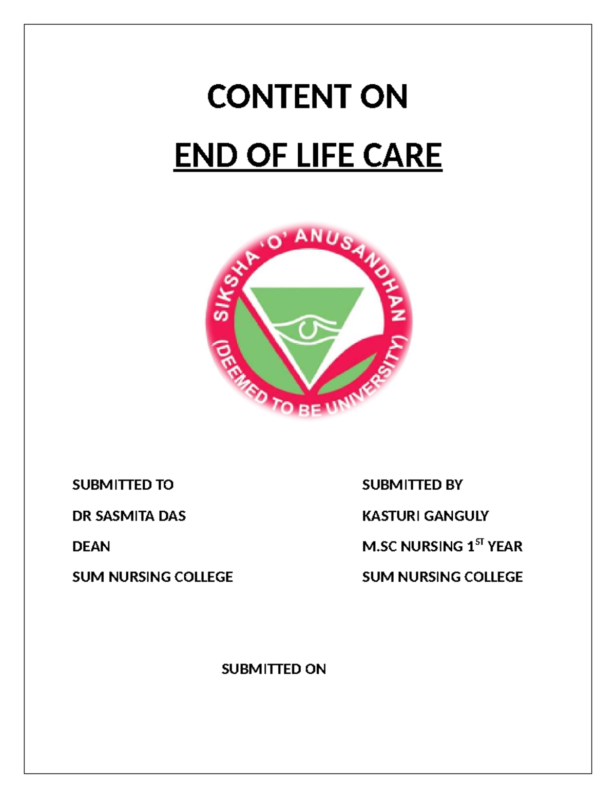 EOLC: Comprehensive Overview of End-of-Life Care in Nursing - Studocu