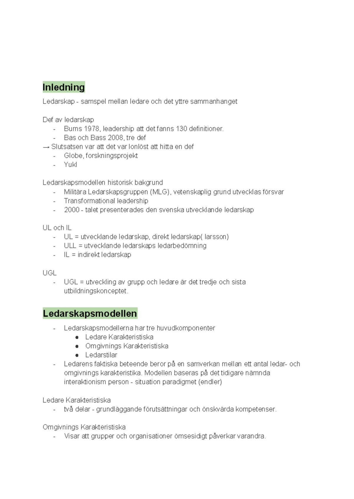 PL - Bok - Ledarskapsmodellen - Inledning Ledarskap - samspel mellan ...