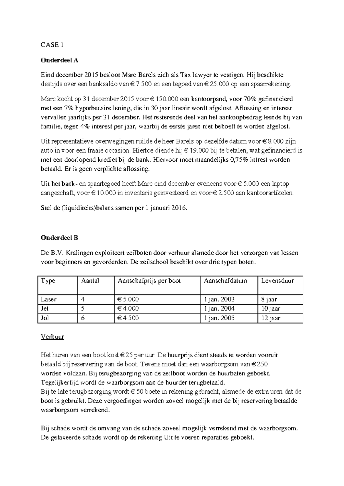 CASE 1 - Oefening voor Tentamen: Liquiditeitsbalans & Financiële Feiten ...