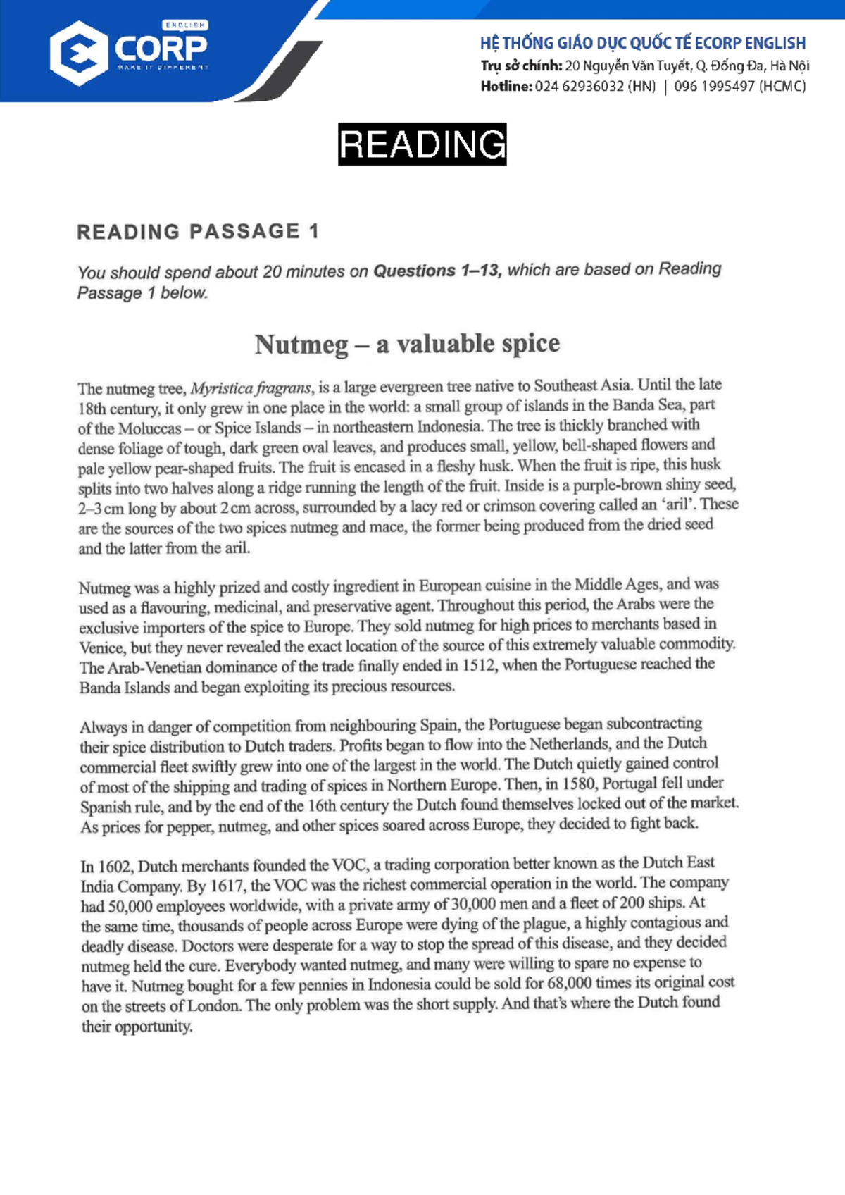 IELTS A Reading Final Test (Version) - Nutmeg, Driverless Cars, and ...