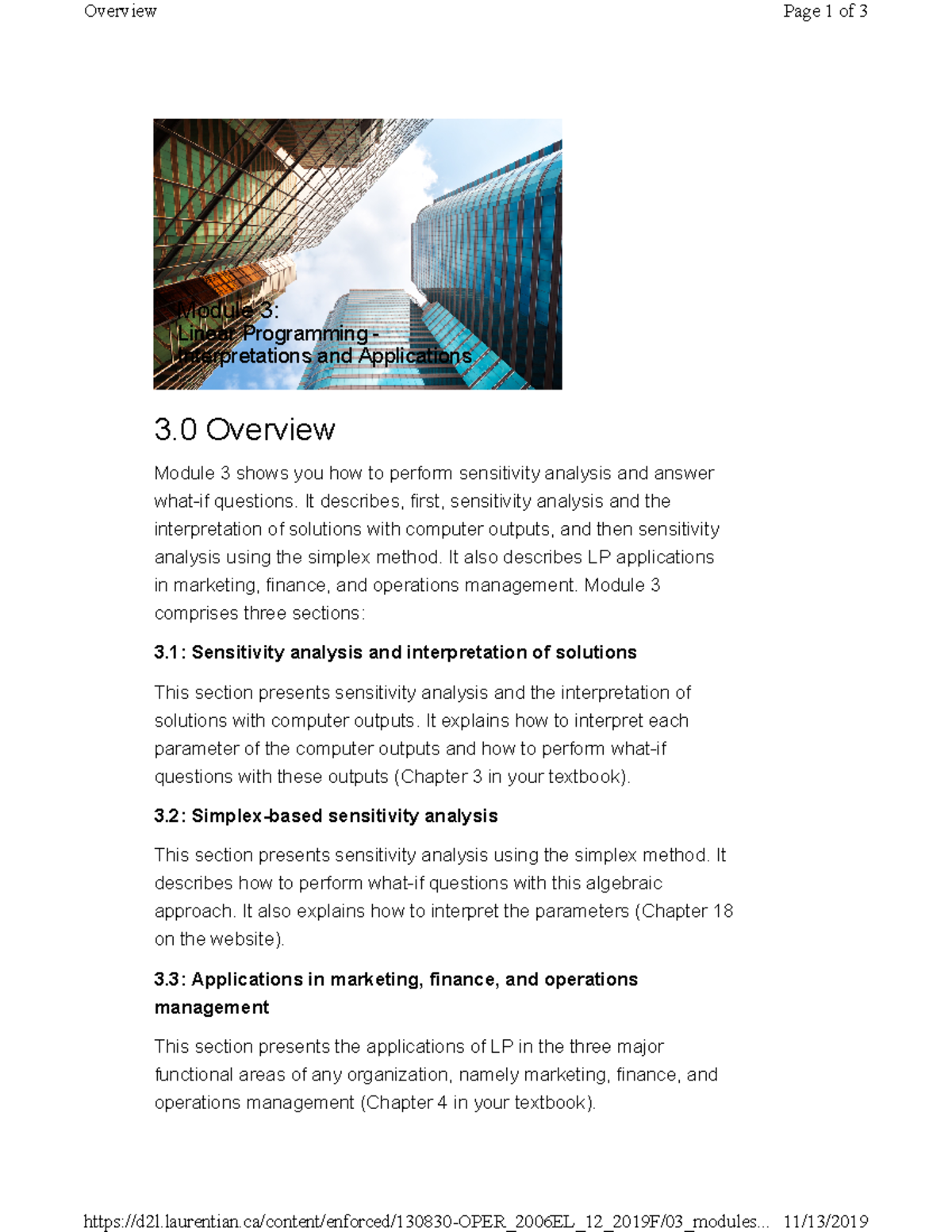 Module 3 Linear Programming–Interpretations and Applications - Overview ...