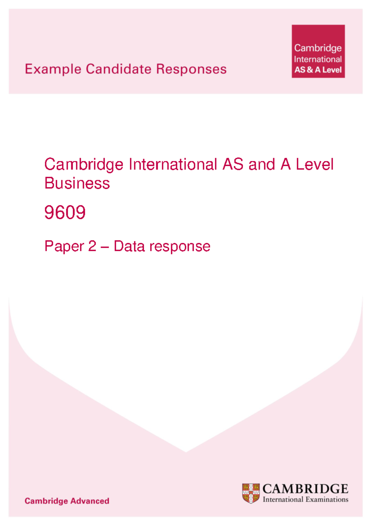 Cambridge International AS Business 9609 P2 Candidate Responses ...