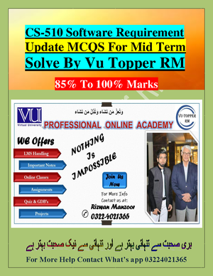 CS504 Midterm Solved MCQS By Junaid - DATE: 12/24/ CS504- SOFTWARE ENGEINRING-I (SOLVED MCQs ...