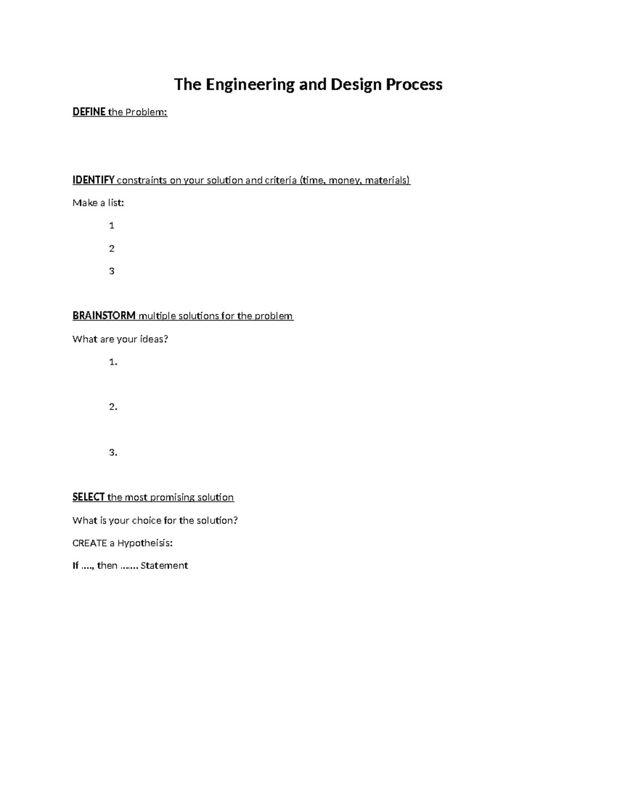 Engineering & Design Process Guidelines: Problem Solving & Solutions ...