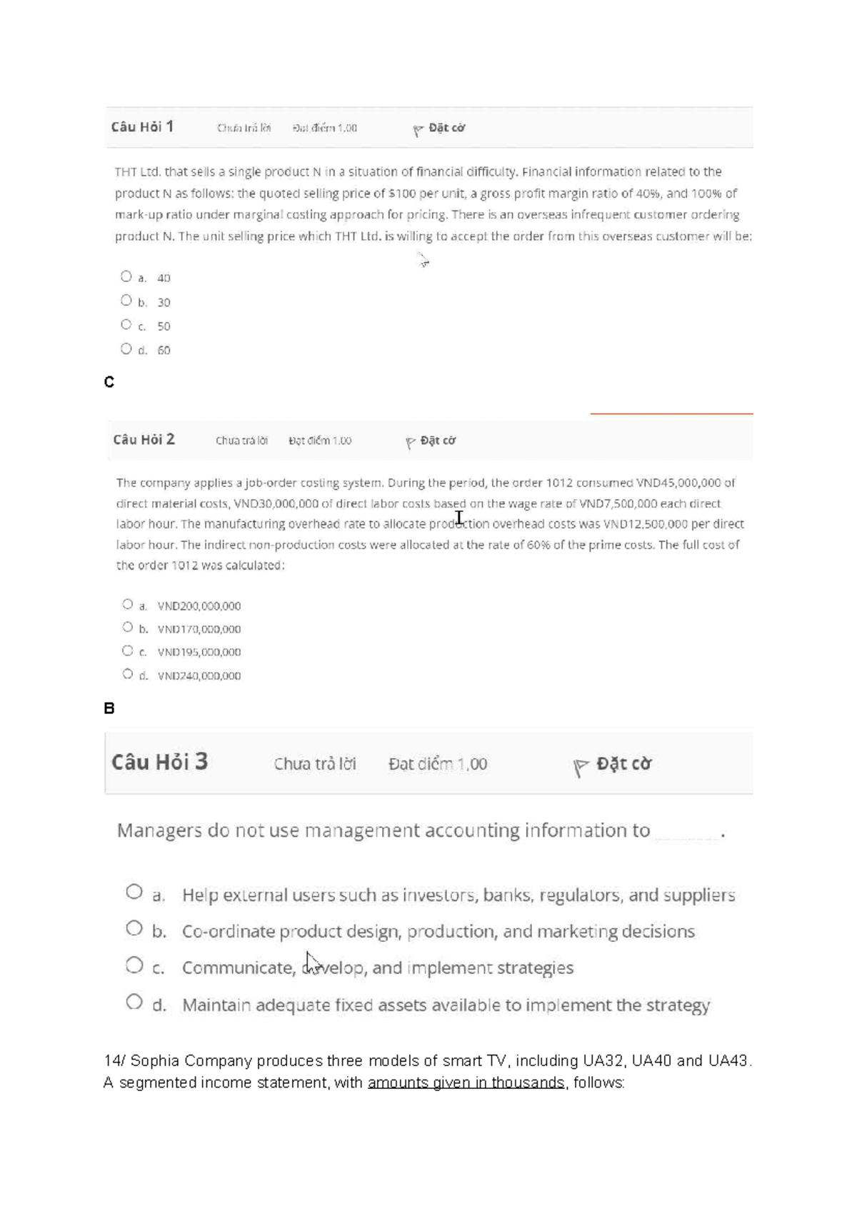 ACC 646619783 Midterm 2: Smart TV Cost Analysis and Relevant Costs - Studocu