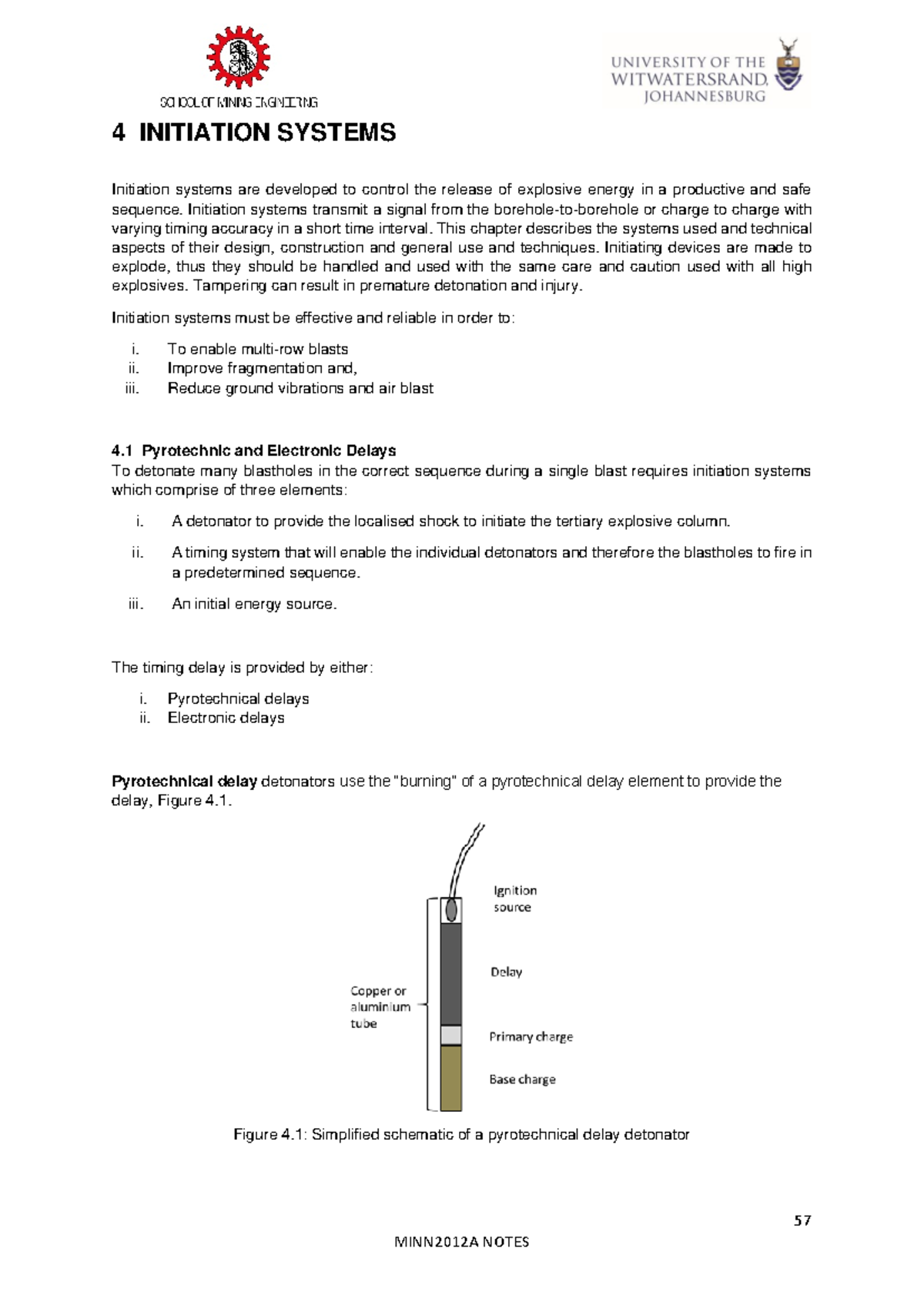 Initiation Systems in Explosives: Lecture Notes for Course ENG101 - Studocu