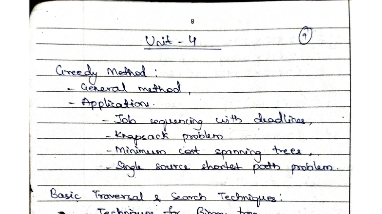 DAA UNIT-4: Greedy Method, Job Sequencing, and Graph Techniques Notes ...