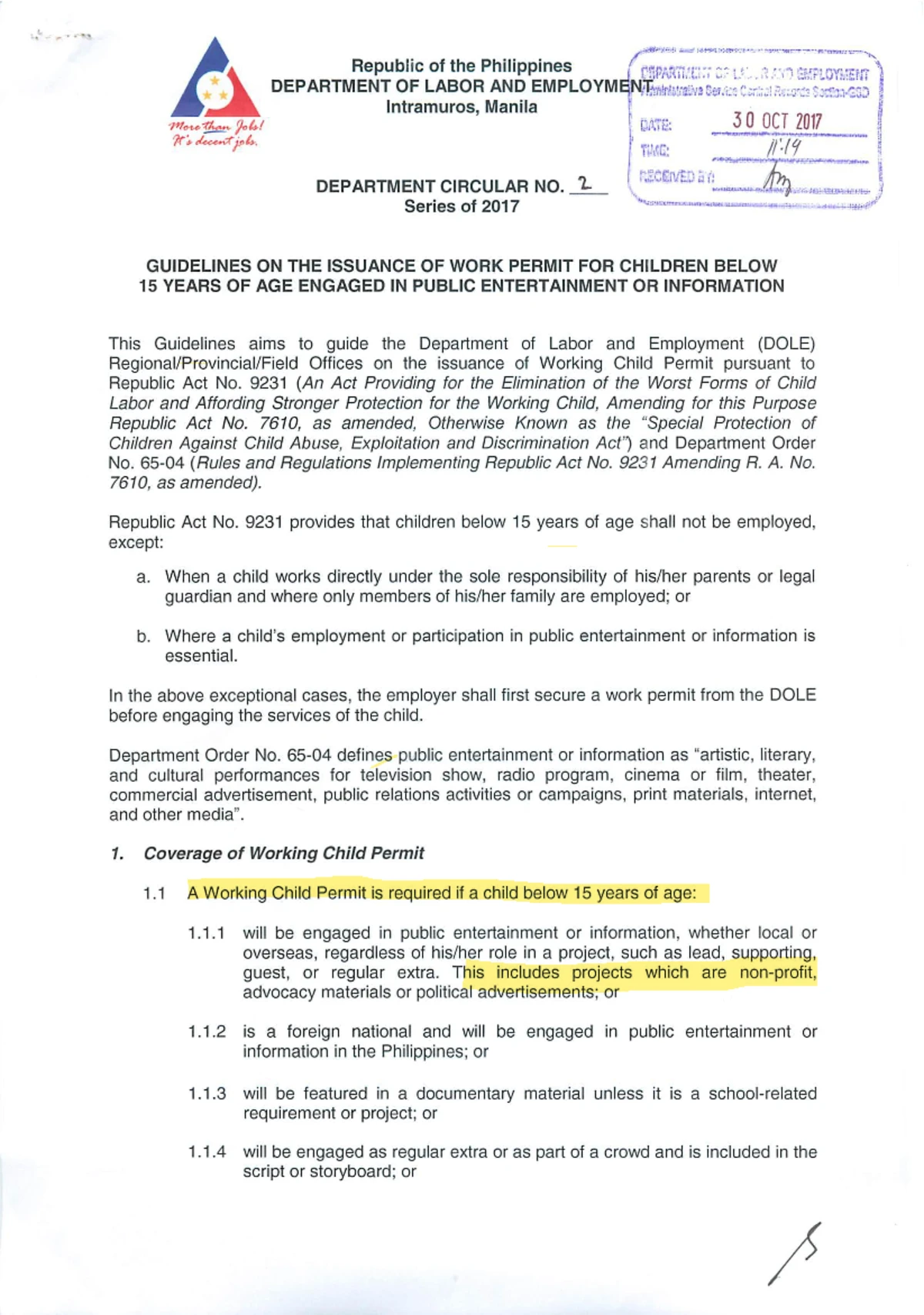 LAW - IRR DO No. 198-18: Implementing Rules on Occupational Safety and ...