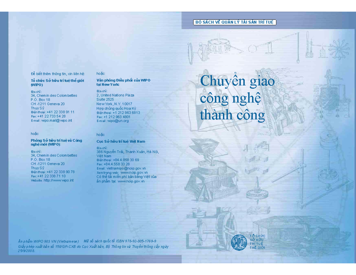 NOIP - WIPO - Chuyen giao cong nghe thanh cong - BỘ SÁCH VỀ QUẢN LÝ TÀI SẢN TRÍ TUỆ Để biết thêm ...