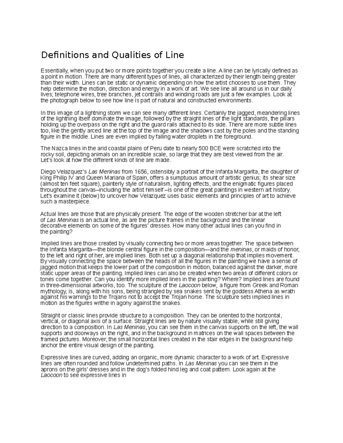 Definitions and Qualities of Line - Definitions and Qualities of Line ...