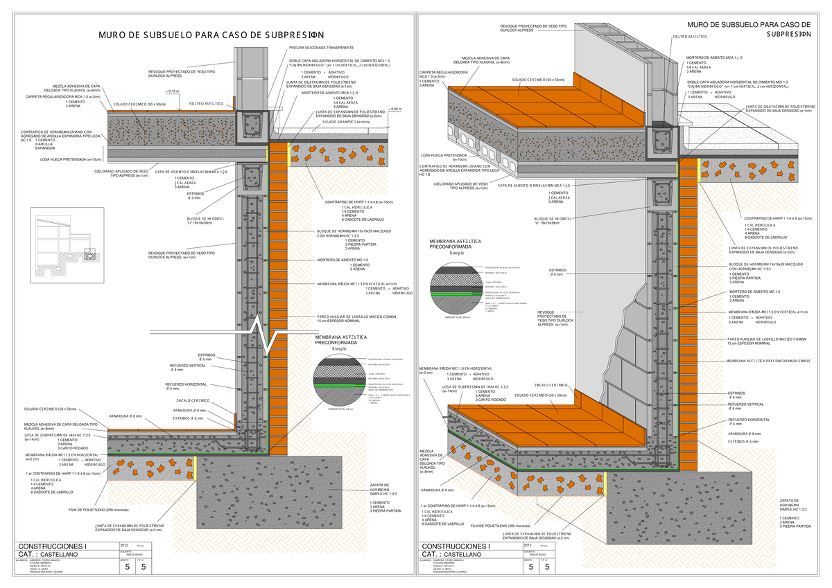 MURO DE SUBSUelo: Detalle de Submuración - CONSTRUCCIONES I - Studocu
