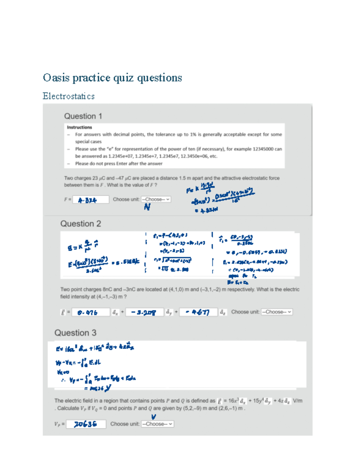 Oasis PRACTICE questions for quiz 1 - Oasis practice quiz questions ...