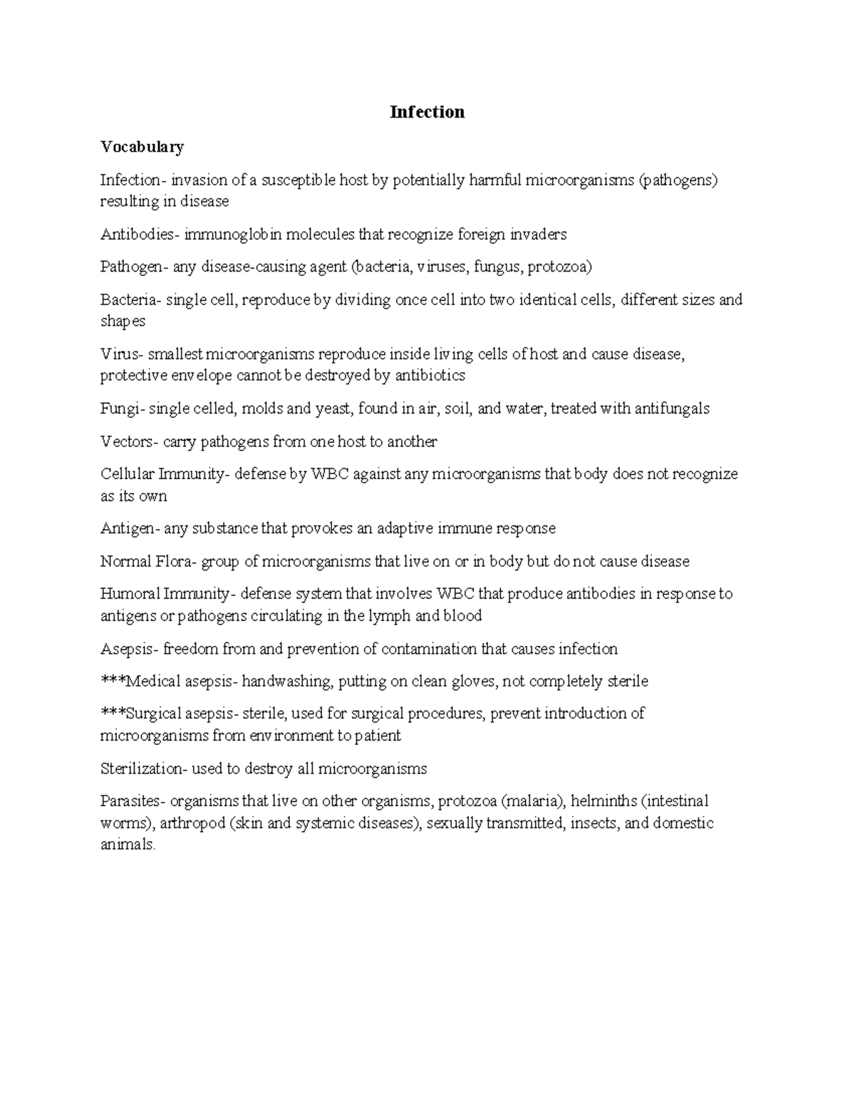 Infection Study Notes - Week 3 - Microorganisms & Defense Mechanisms ...