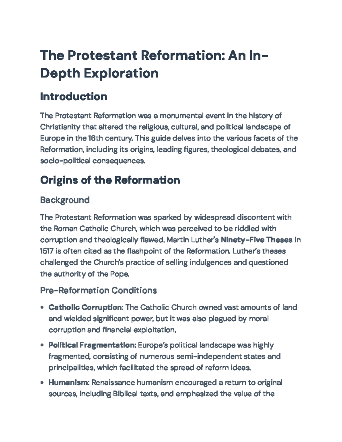 The Protestant Reformation: A Comprehensive Guide (HIST 101) - The ...