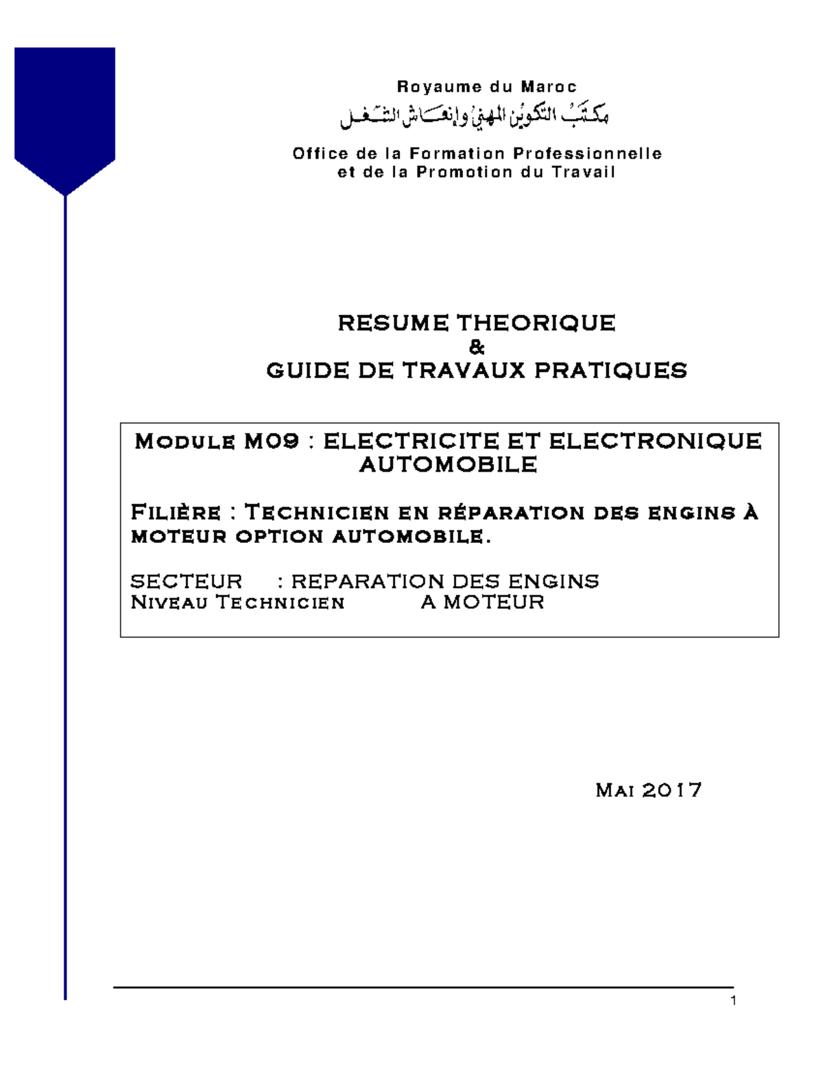 M09 - Electricité et Electronique Appliquées à l'Automobile - Guide ...