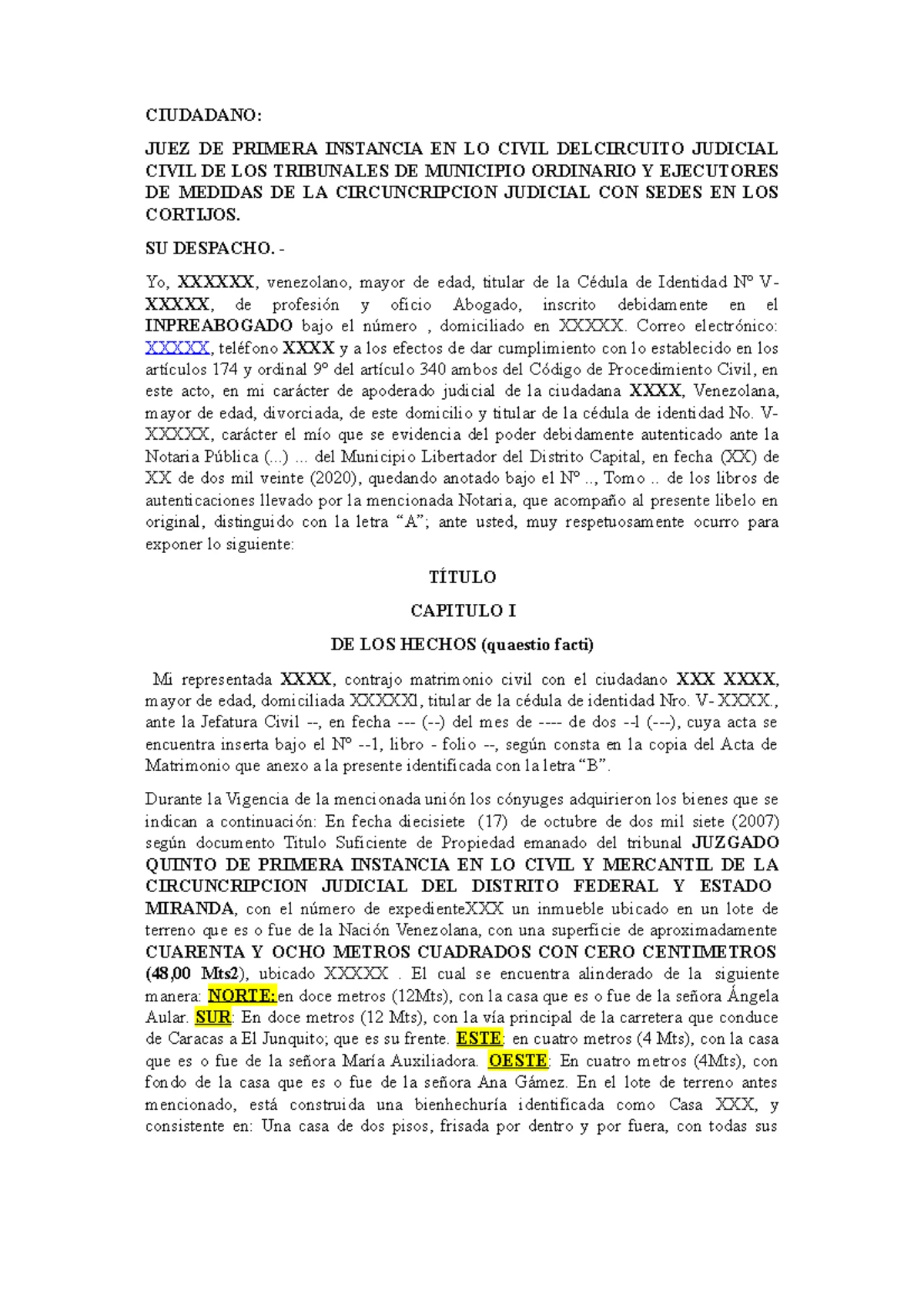 Demanda en el Procedimiento Civil: Requisitos y Modelo - DERECHO 101 ...