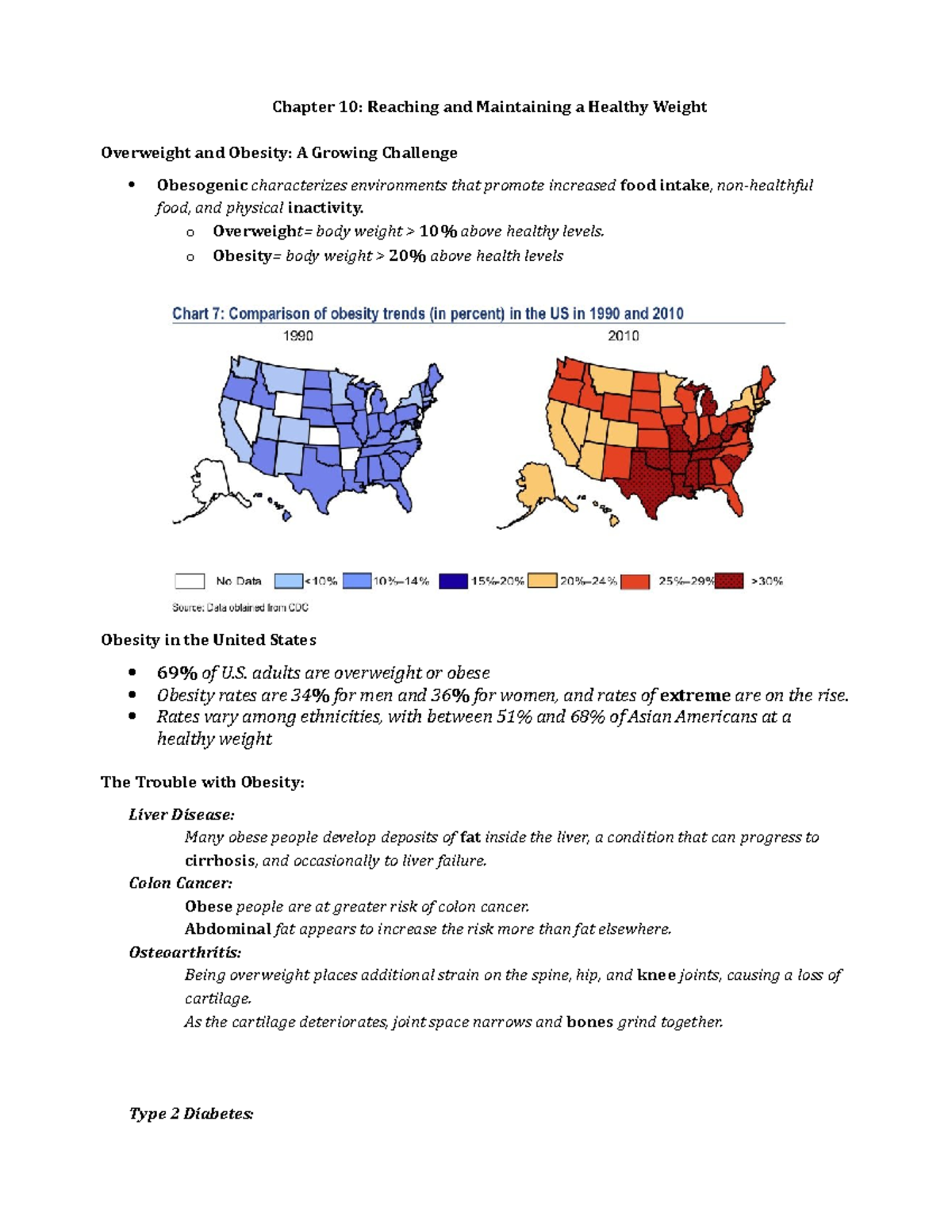 Ch 10- Maintaining a Healthy Weight Guided Notes - Chapter 10: Reaching ...