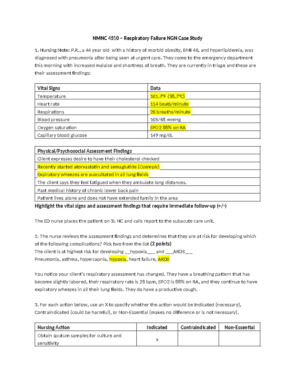 NMNC 4510 Respiratory Failure NGN Case Study Analysis - Studocu