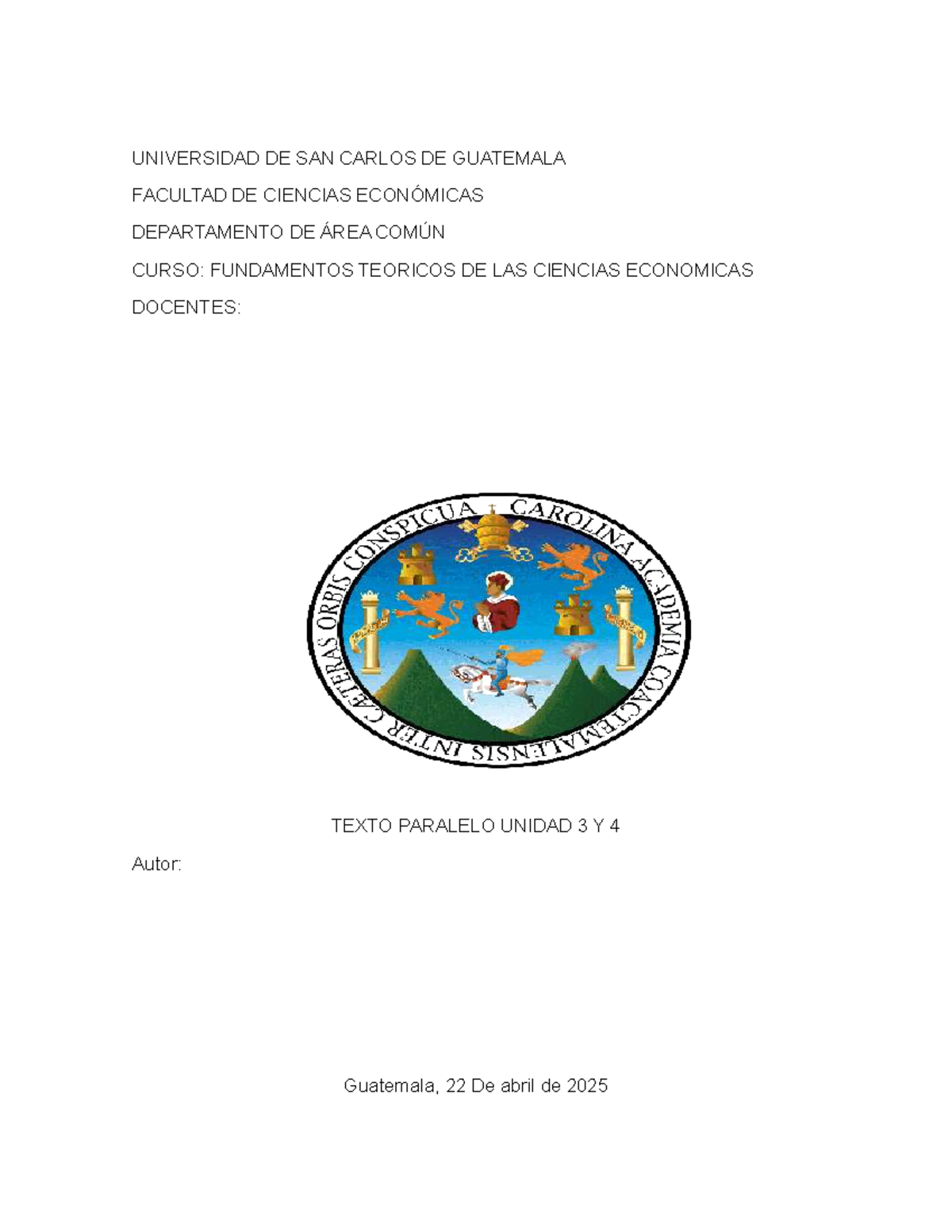 Texto Paralelo - Unidad 3 y 4: Fundamentos Teóricos de las Ciencias ...