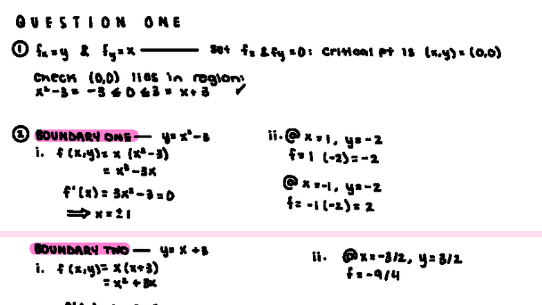 Math 31023: Boundary Value Problems and Critical Points Analysis - Studocu